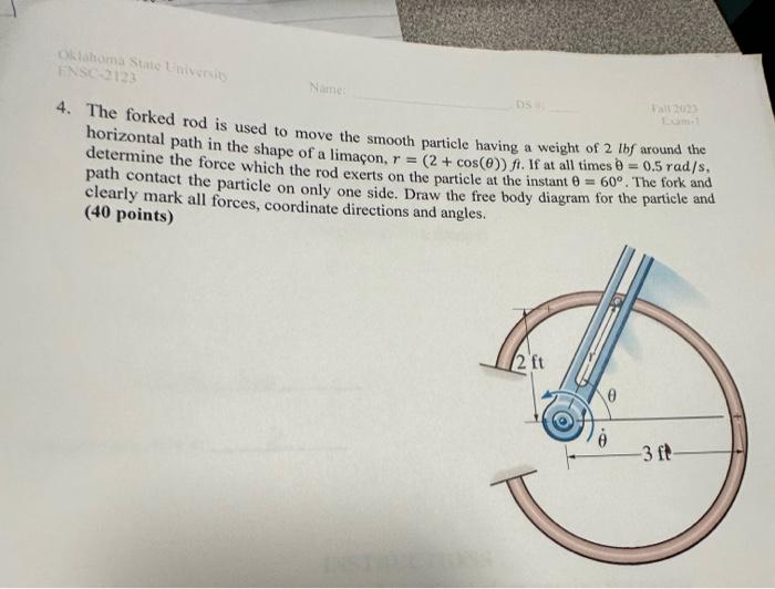 Solved 4. The forked rod is used to move the smooth particle | Chegg.com