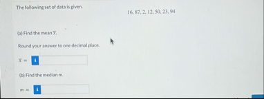 Solved The following set of data is | Chegg.com