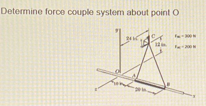 Determine force couple system about point O | Chegg.com