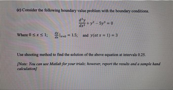 Solved (c) Consider the following boundary value problem | Chegg.com