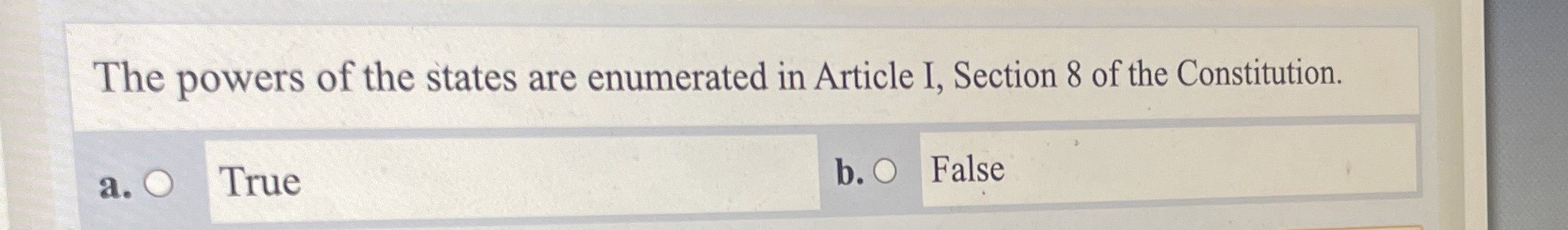 Solved The powers of the states are enumerated in Article I, | Chegg.com