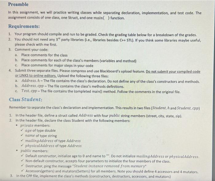 Solved c. Preamble In this assignment, we will practice | Chegg.com