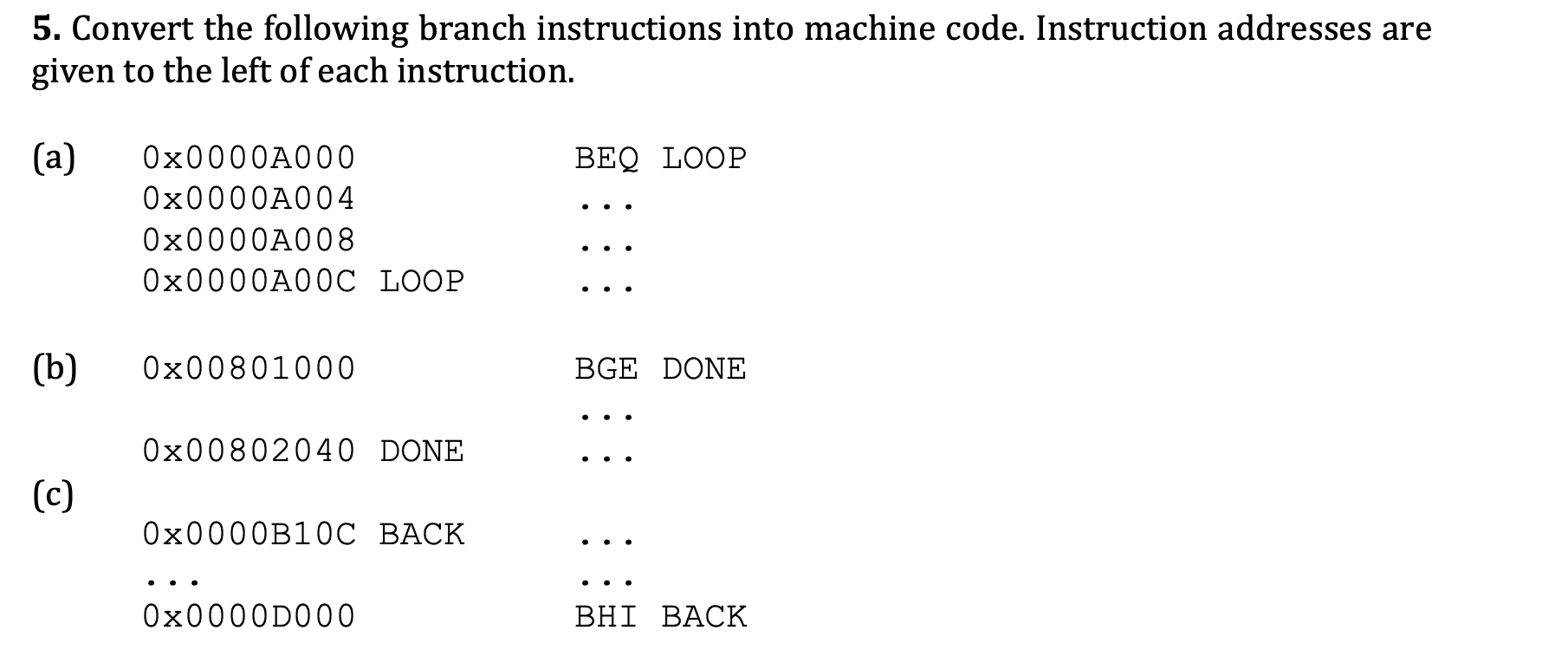 Solved Convert the following branch instructions into | Chegg.com