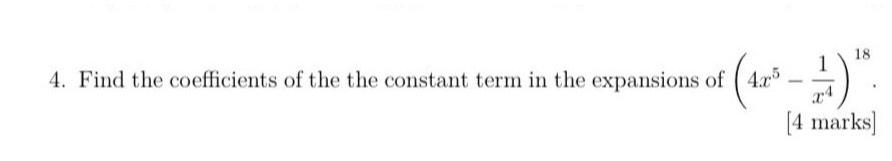 Solved Find the coefficients of the the constant term in the | Chegg.com
