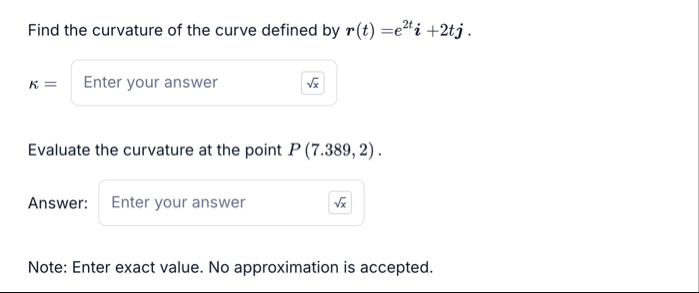 Solved Find the curvature of the curve defined by | Chegg.com