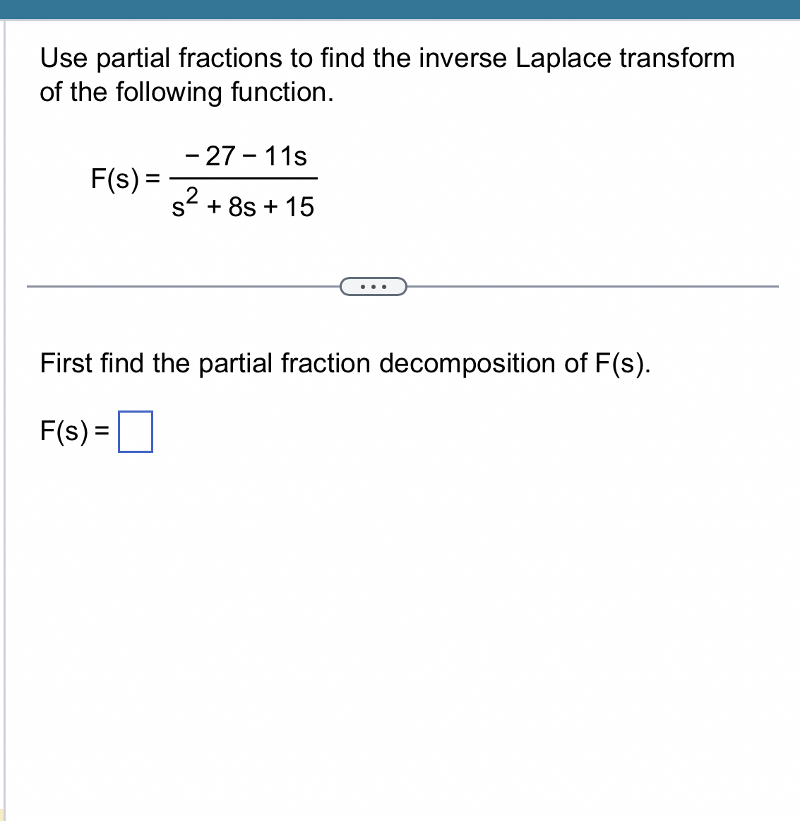 Solved Use partial fractions to find the inverse Laplace | Chegg.com