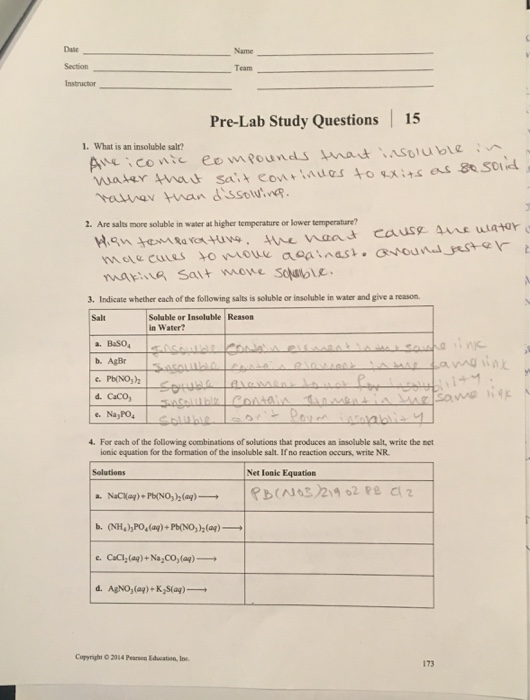 Solved Date Name Section Team Instructor Pre-Lab Study | Chegg.com