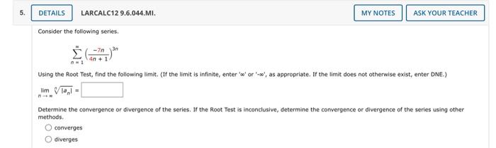 Solved Consider the following series. ∑n=1m(4n+1−7n)2n Using | Chegg.com