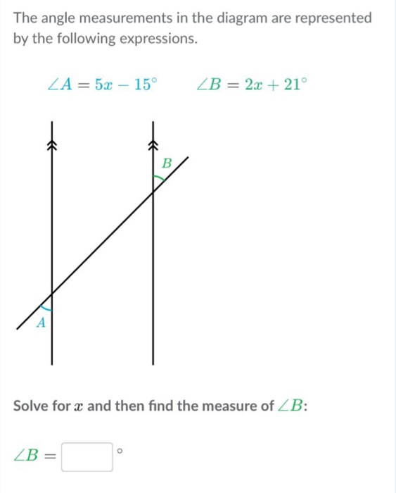 Solved The angle measurements in the diagram are represented | Chegg.com