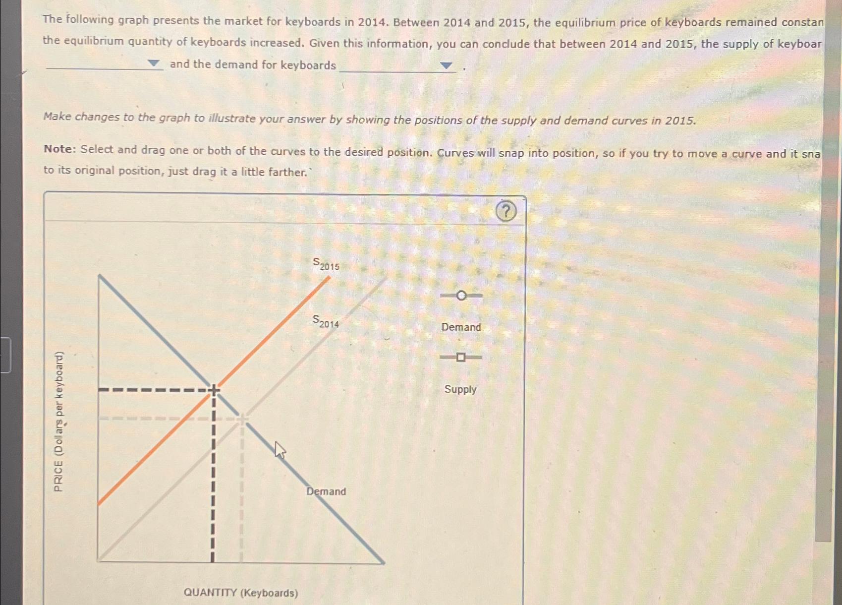 Solved The following graph presents the market for keyboards | Chegg.com Solved The following graph presents the market for keyboards | Chegg.com