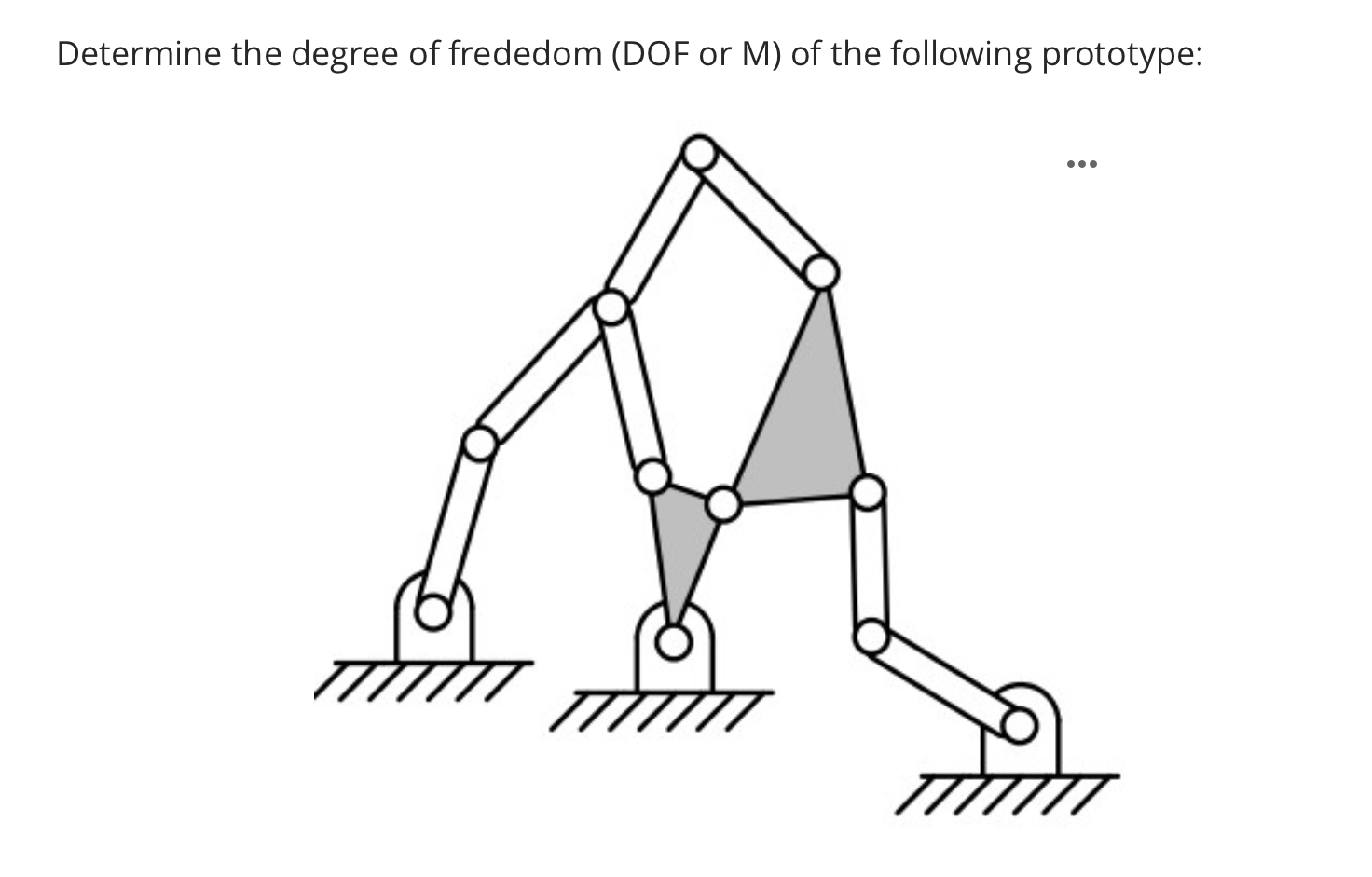 Solved Determine the degree of frededom (DOF or M) ﻿of the | Chegg.com