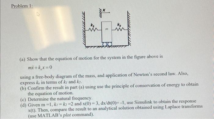Solved Problem 1: (a) Show that the equation of motion for | Chegg.com