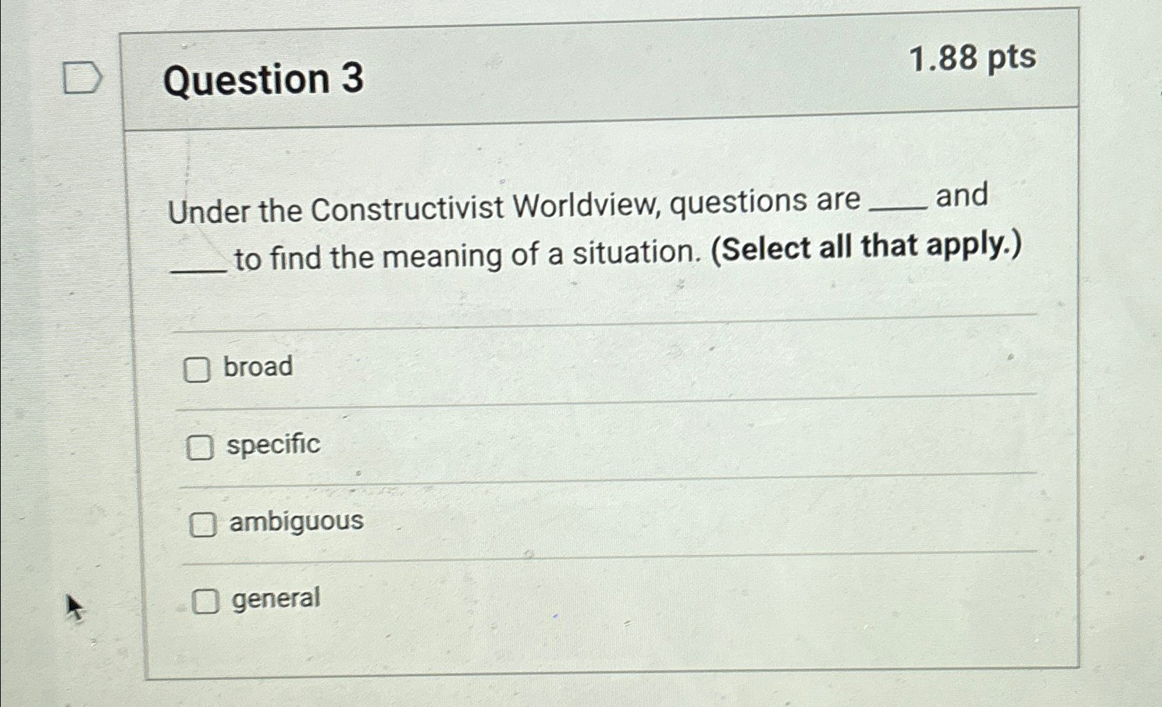 Solved Question 31.88 ﻿ptsUnder the Constructivist | Chegg.com