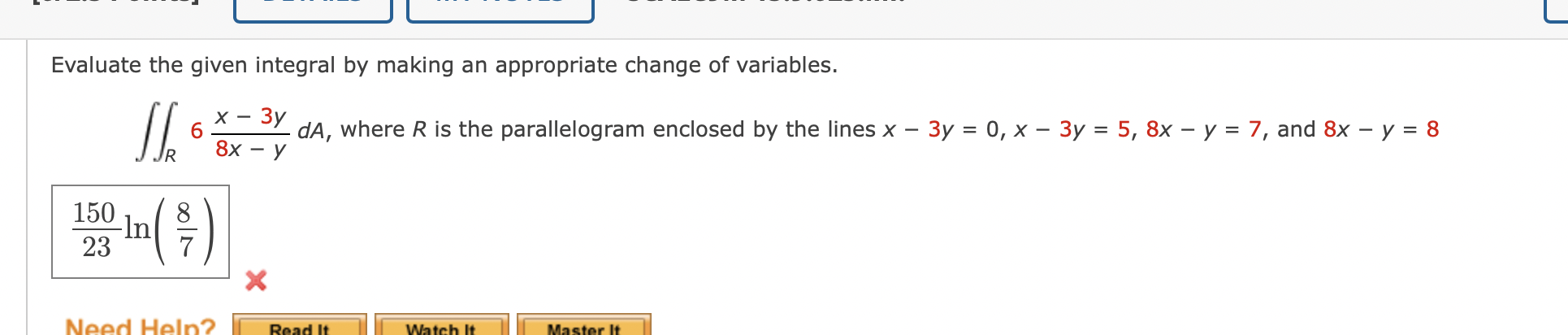 Solved Evaluate the given integral by making an appropriate | Chegg.com