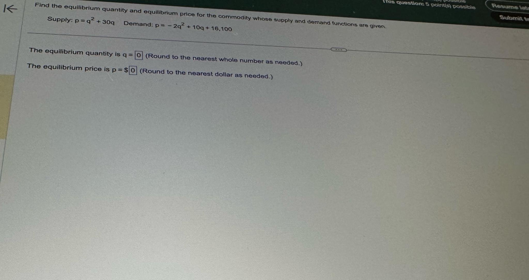 Solved Find the equilibrium quantity and equilibrium price | Chegg.com