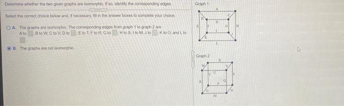 Solved Determine whether the two given graphs are isomorphic | Chegg.com