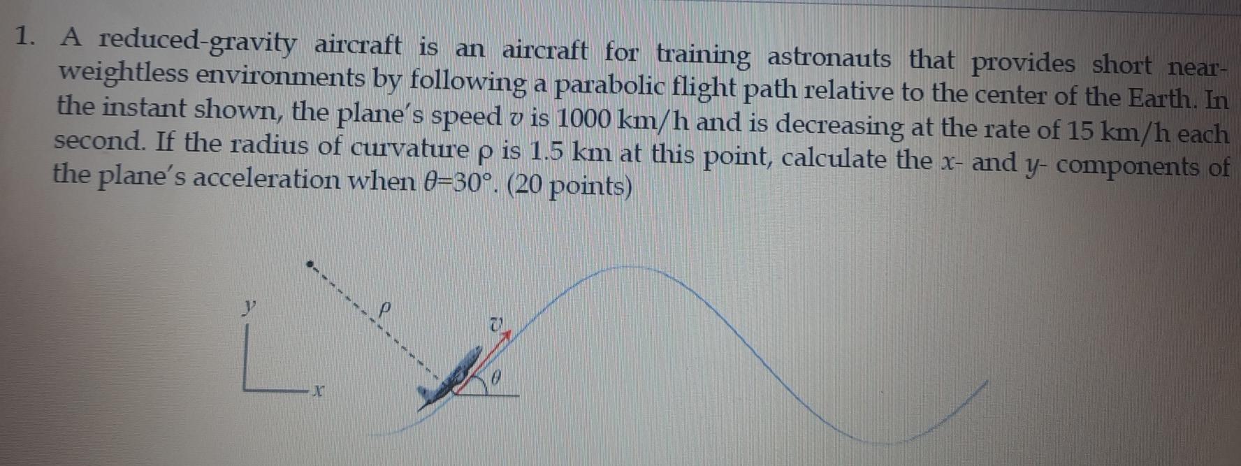 Solved 1. A reduced-gravity aircraft is an aircraft for | Chegg.com