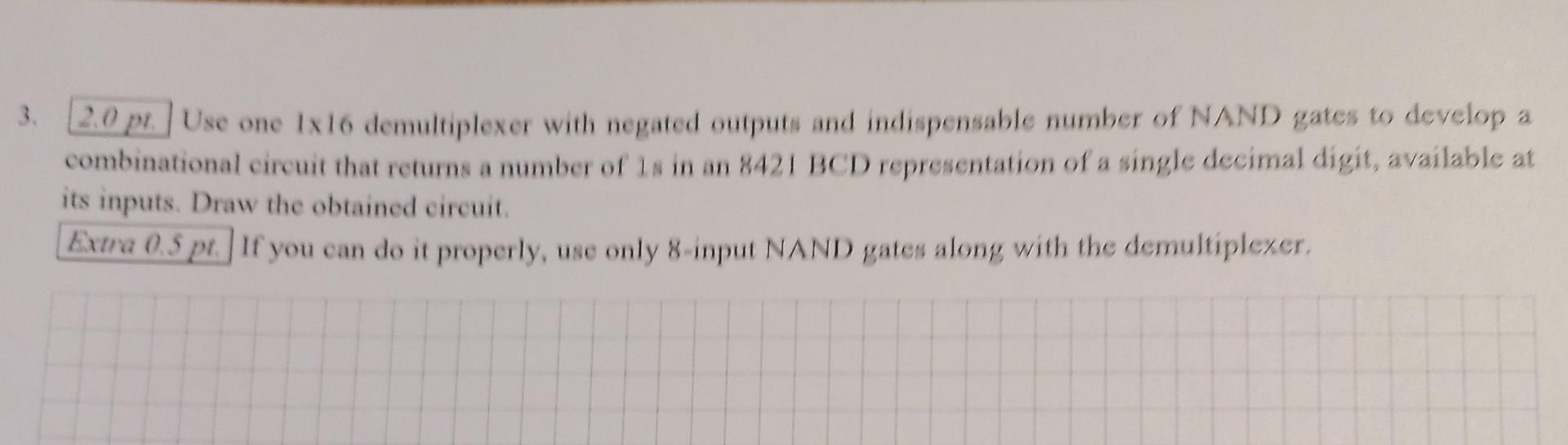 Solved 3. Use one 1×16 demultiplexer with negated outputs | Chegg.com