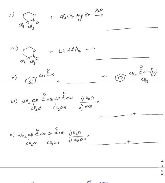 Solved H₂O t) + CH3 CH2 Mg Br > Clly CH3 Li Al Hu CH3 CH3 | Chegg.com
