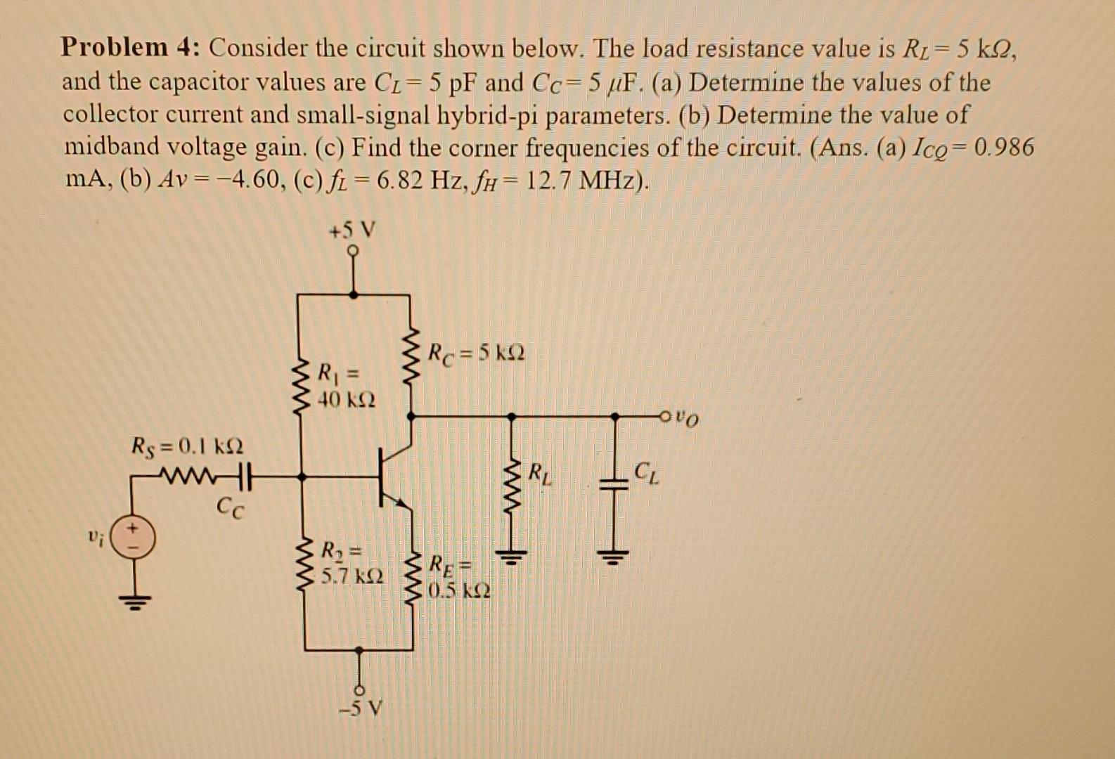 Solved Problem 4: Consider the circuit shown below. The load | Chegg.com
