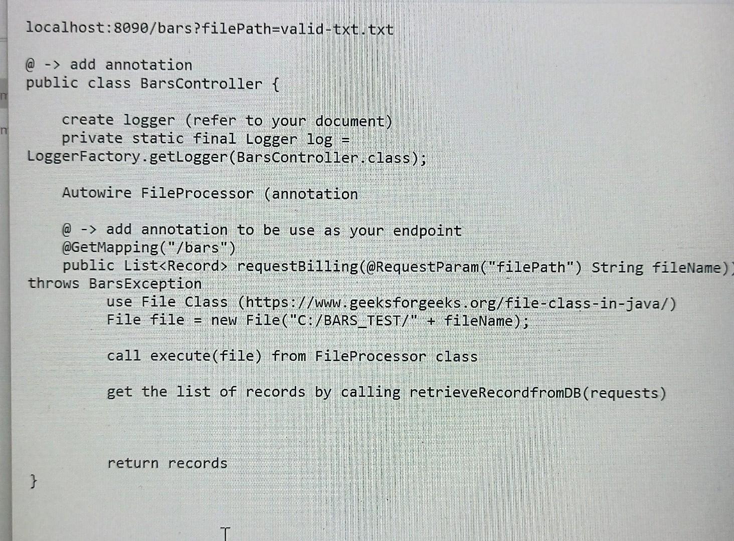Solved localhost: 8090/ bars?filePath=valid-txt.txt @ → add | Chegg.com