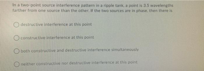 Solved In a two-point source interference pattern in a | Chegg.com
