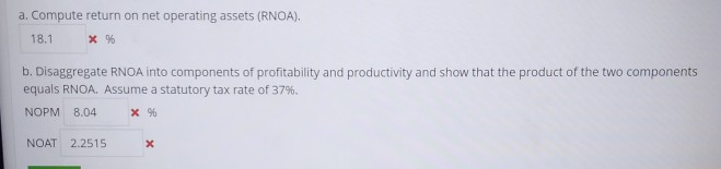 Solved Compute RNOA with Disaggregation Selected balance | Chegg.com