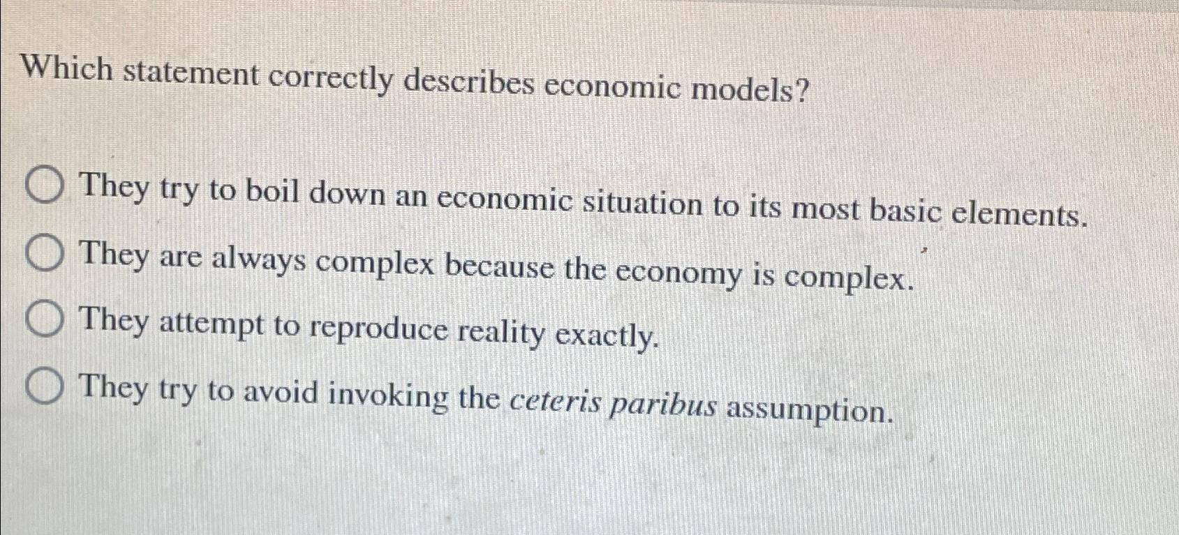 Solved Which statement correctly describes economic | Chegg.com