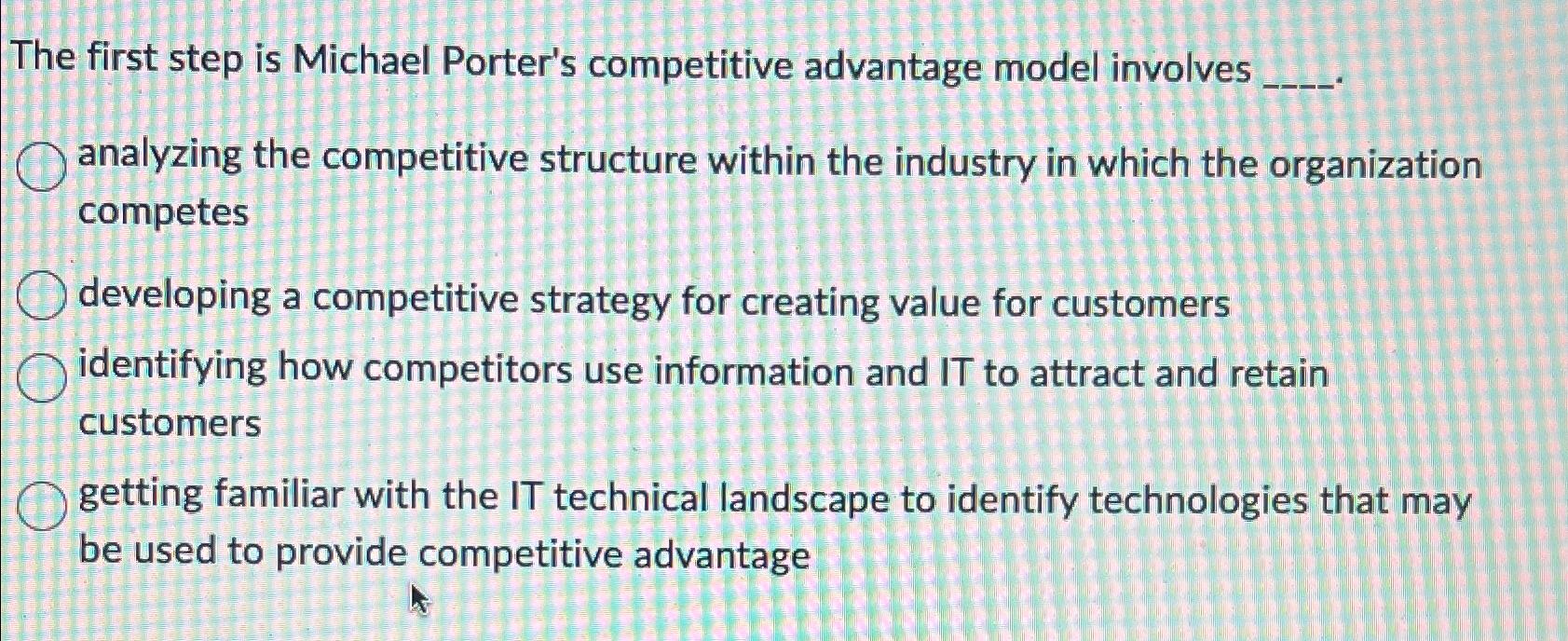 Solved The first step is Michael Porter's competitive | Chegg.com