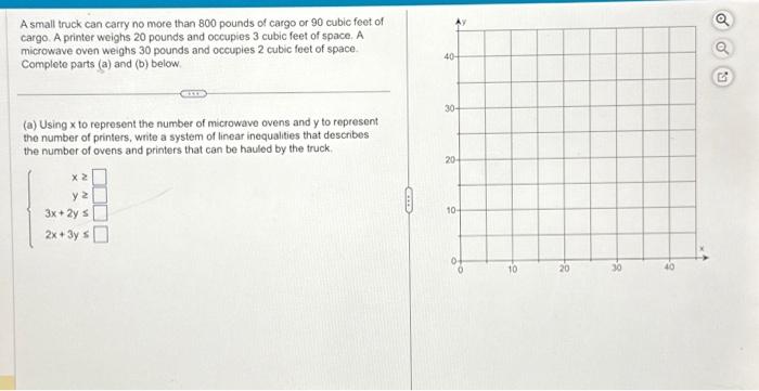 Solved A small truck can carry no more than 800 pounds of | Chegg.com