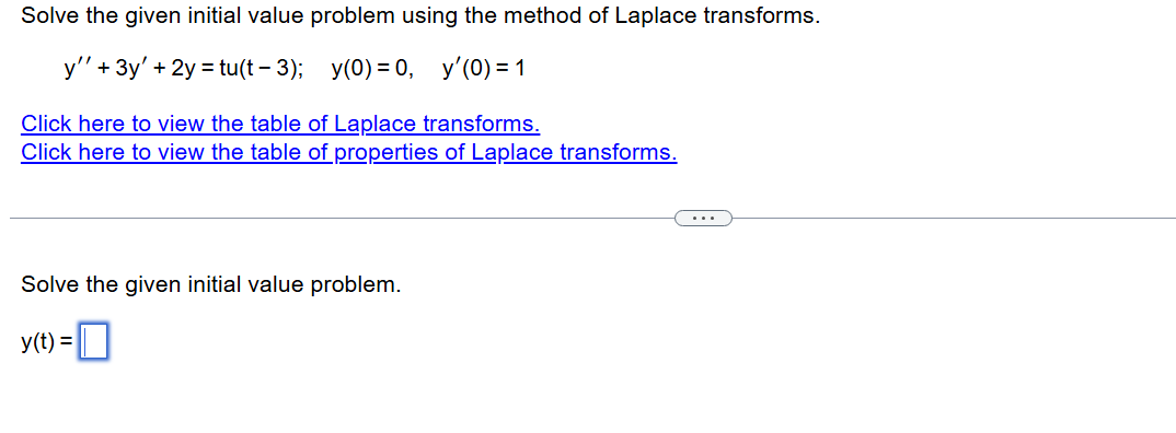 Solved Solve the given initial value problem using the | Chegg.com