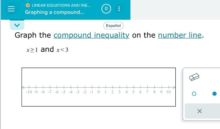 Solved Graph the compound inequality on the number line. x≥1 | Chegg.com