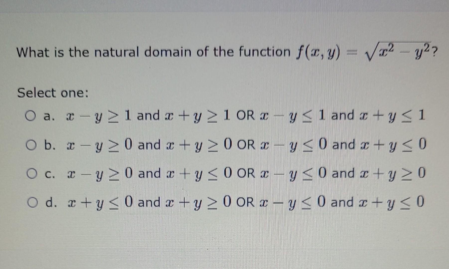 Solved What is the natural domain of the function | Chegg.com