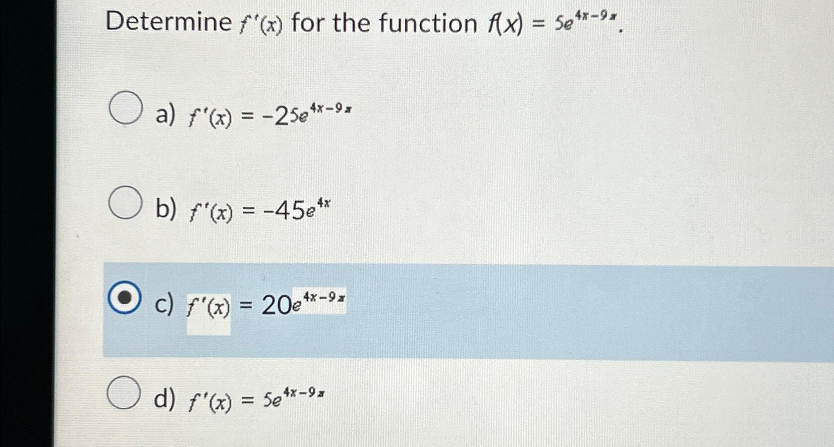 Solved Determine f'(x) ﻿for the function | Chegg.com