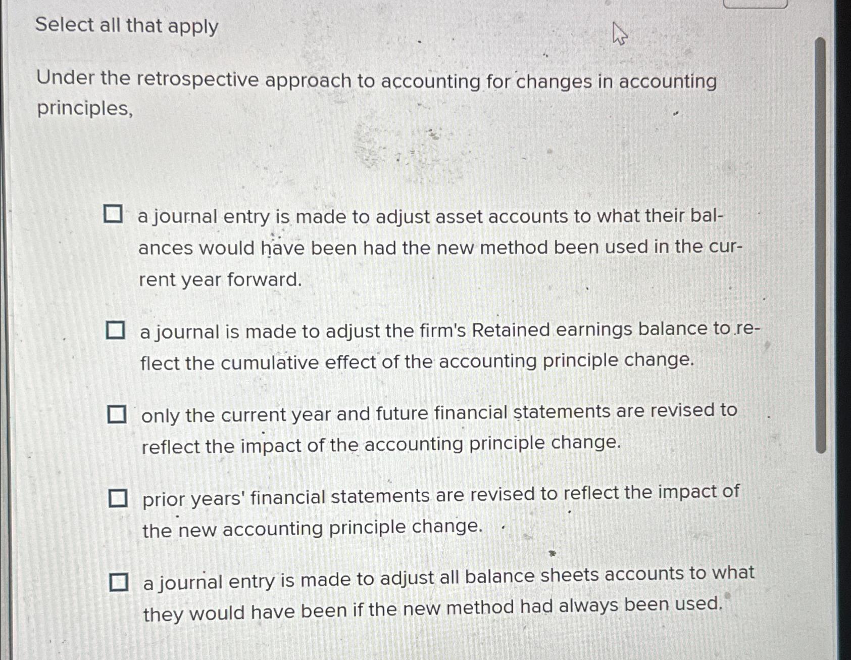 Solved Select all that apply\\nUnder the retrospective | Chegg.com