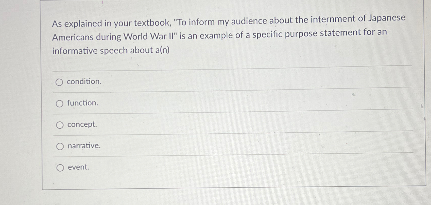 Solved As explained in your textbook, "To inform my audience | Chegg.com