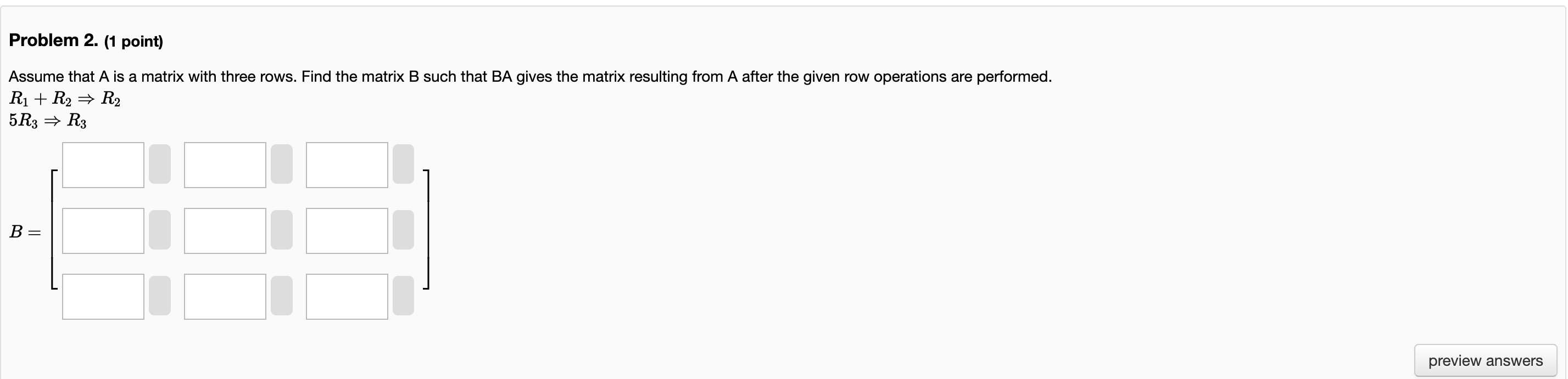 Solved Problem 2. (1 ﻿point)Assume that A ﻿is a matrix with | Chegg.com