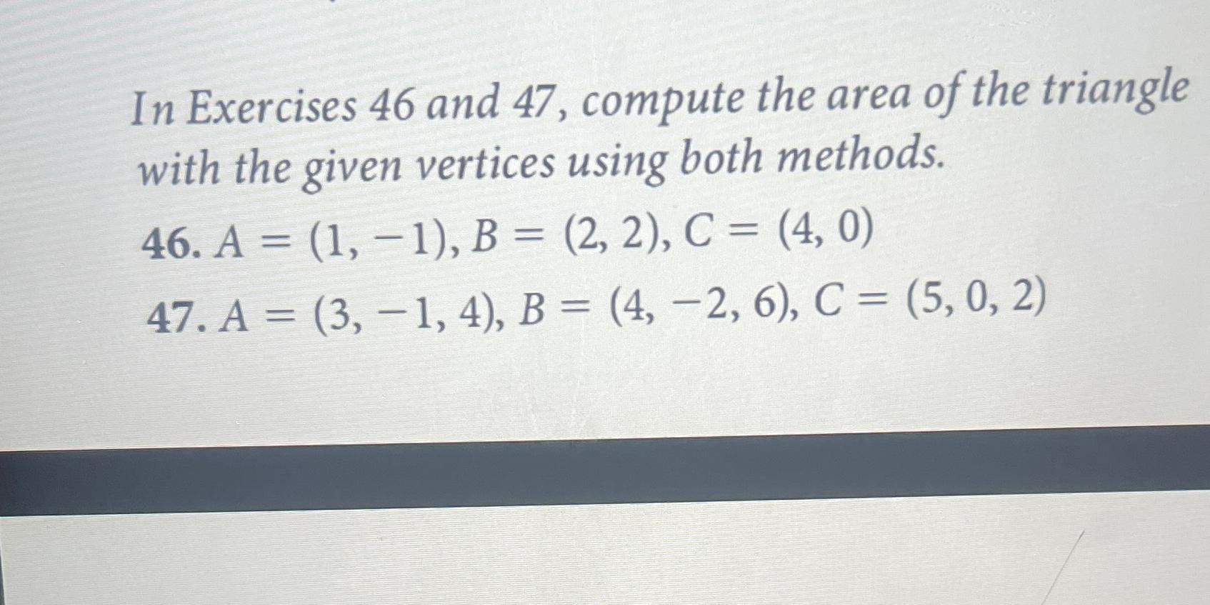 Solved In Exercises 46 ﻿and 47, ﻿compute the area of the | Chegg.com