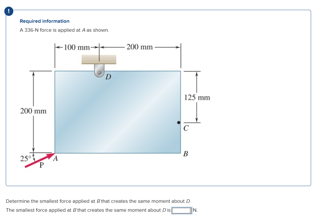 Solved Required informationA 336-N force is applied at A as | Chegg.com