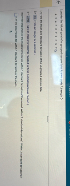 Solved Consider the following set of ungrouped sample data. | Chegg.com