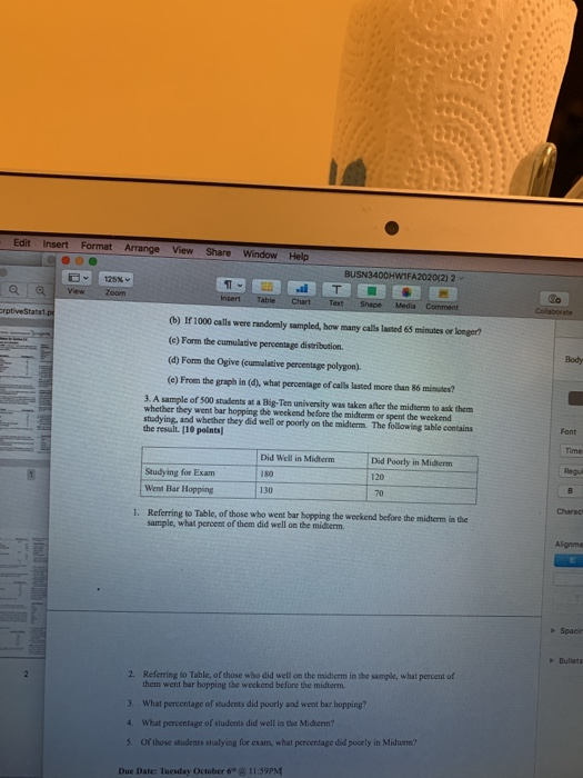 Solved Edit Insert Format Arrange View Share Window Help 125 | Chegg.com
