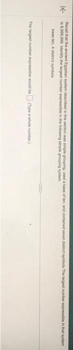 Solved Recall that the ancient Egyptian system doscribed in | Chegg.com