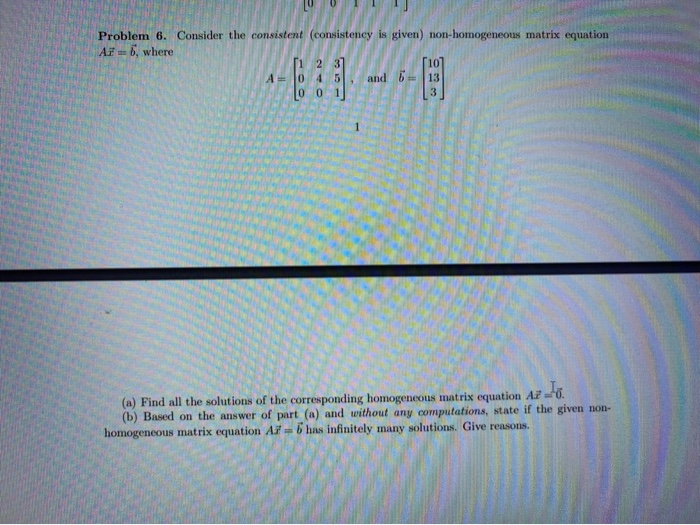 Solved Problem 6. Consider the consistent (consistency is | Chegg.com