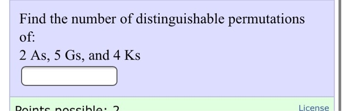 Solved Find The Number Of Distinguishable Permutations Of 2