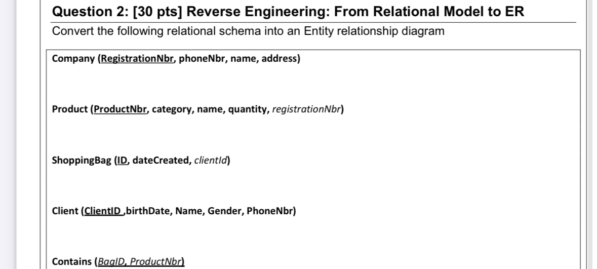 Solved Question 2: [30 ﻿pts] ﻿Reverse Engineering: From | Chegg.com