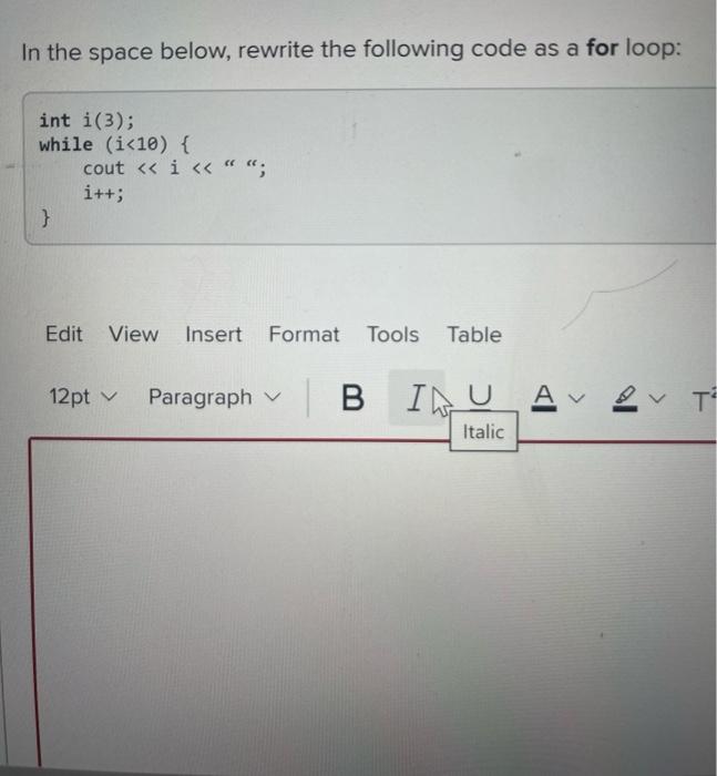 Solved In the space below, rewrite the following code as a | Chegg.com