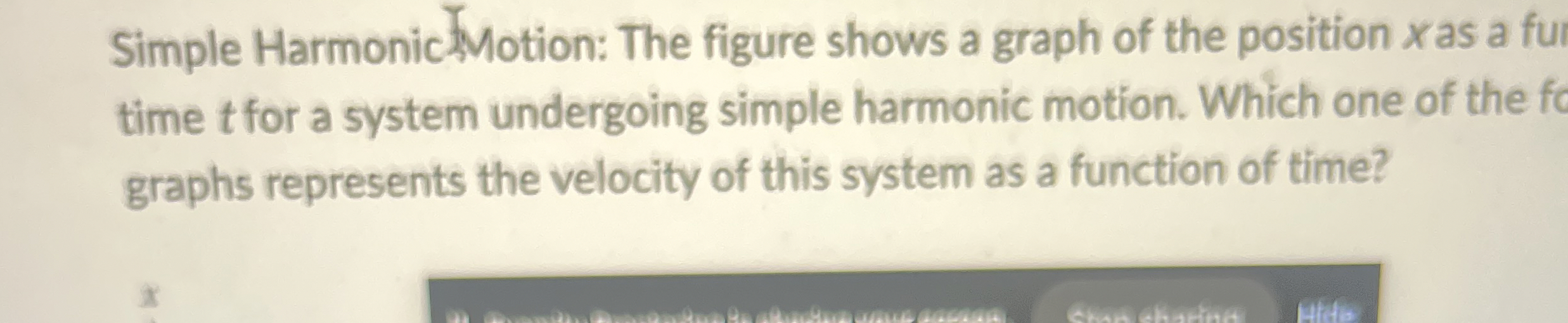 Solved Simple Harmonic Motion: The figure shows a graph of | Chegg.com