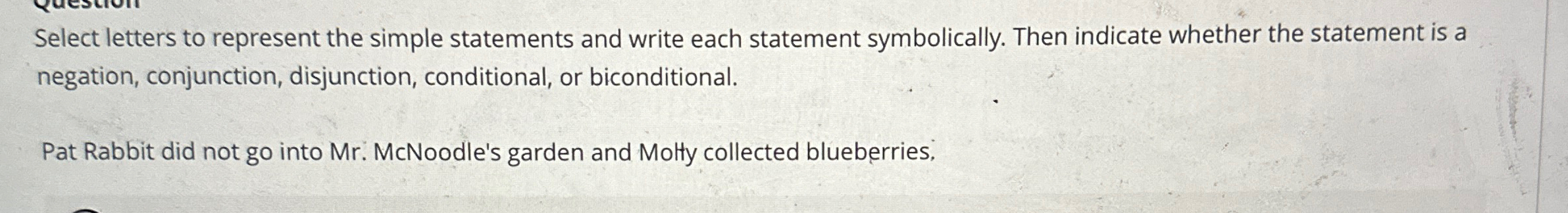 Solved Select letters to represent the simple statements and | Chegg.com