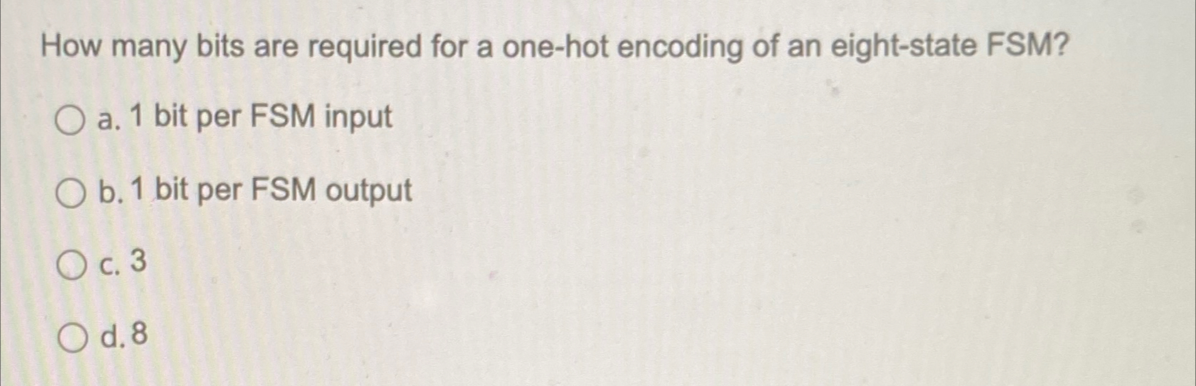Solved How many bits are required for a one-hot encoding of | Chegg.com