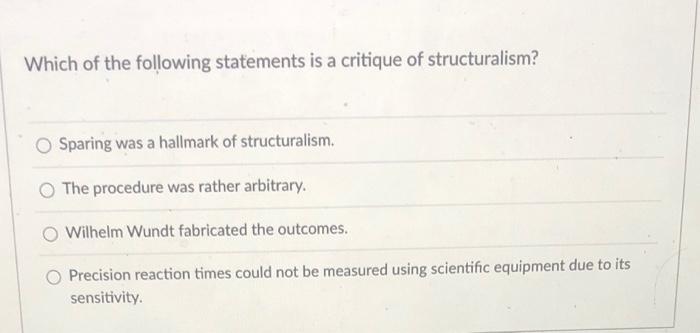 Solved Which of the following statements is a critique of | Chegg.com